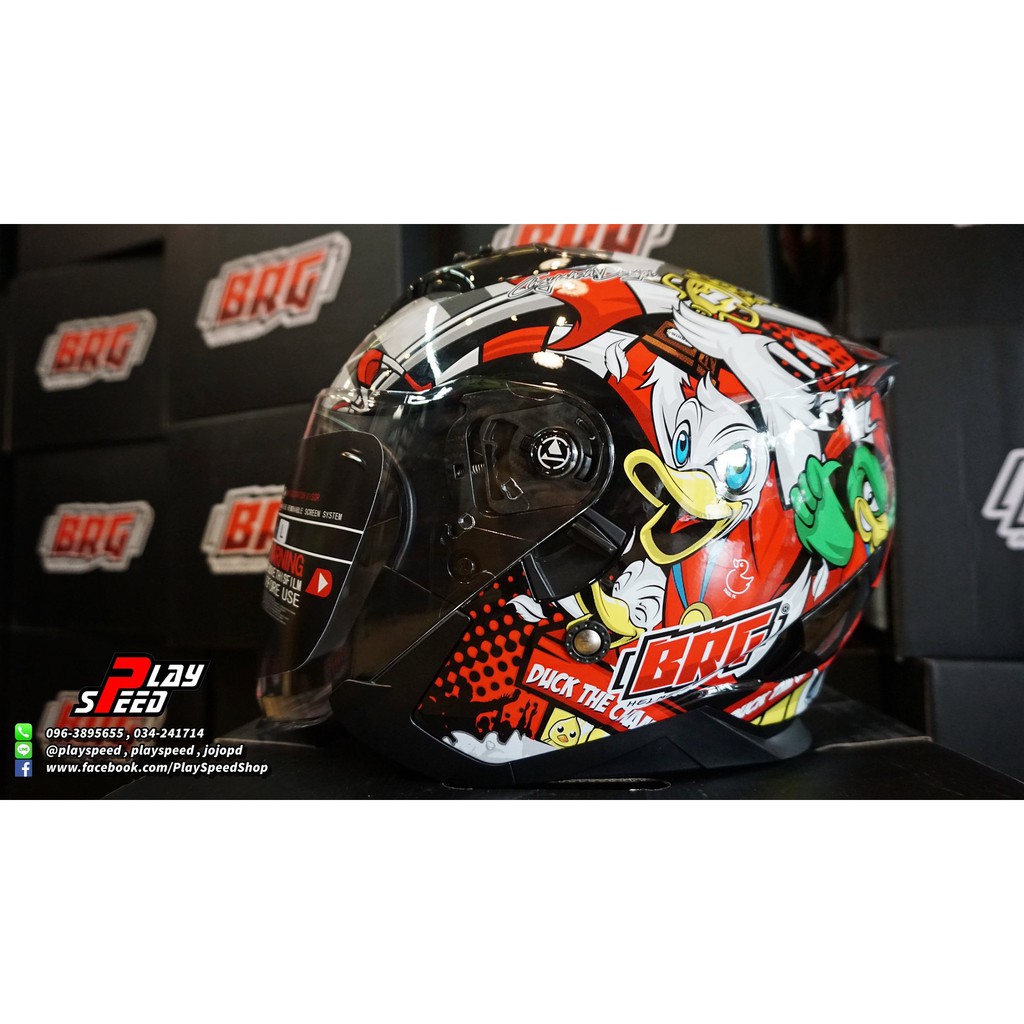 BRG Helmets BR-20 : Duck Champion หมวกครึ่งใบ | Lazada.co.th