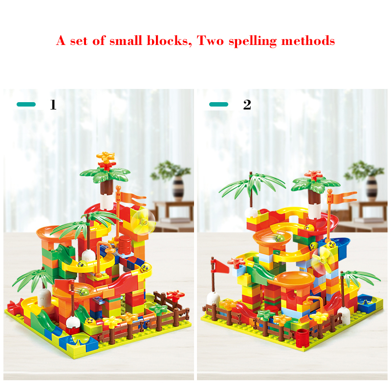 168 336PCS Building Blocks Fun Slide Funnel Ball Roll Racing Toys DIY ...