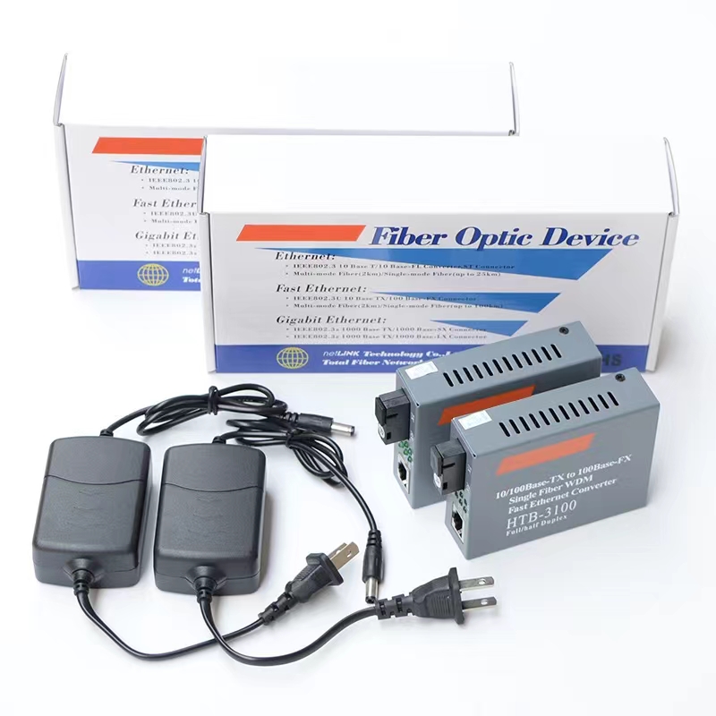 NetLINK Gigabit Media Converter HTB-GS-03 (AB) Fiber Optic 20KM Single ...