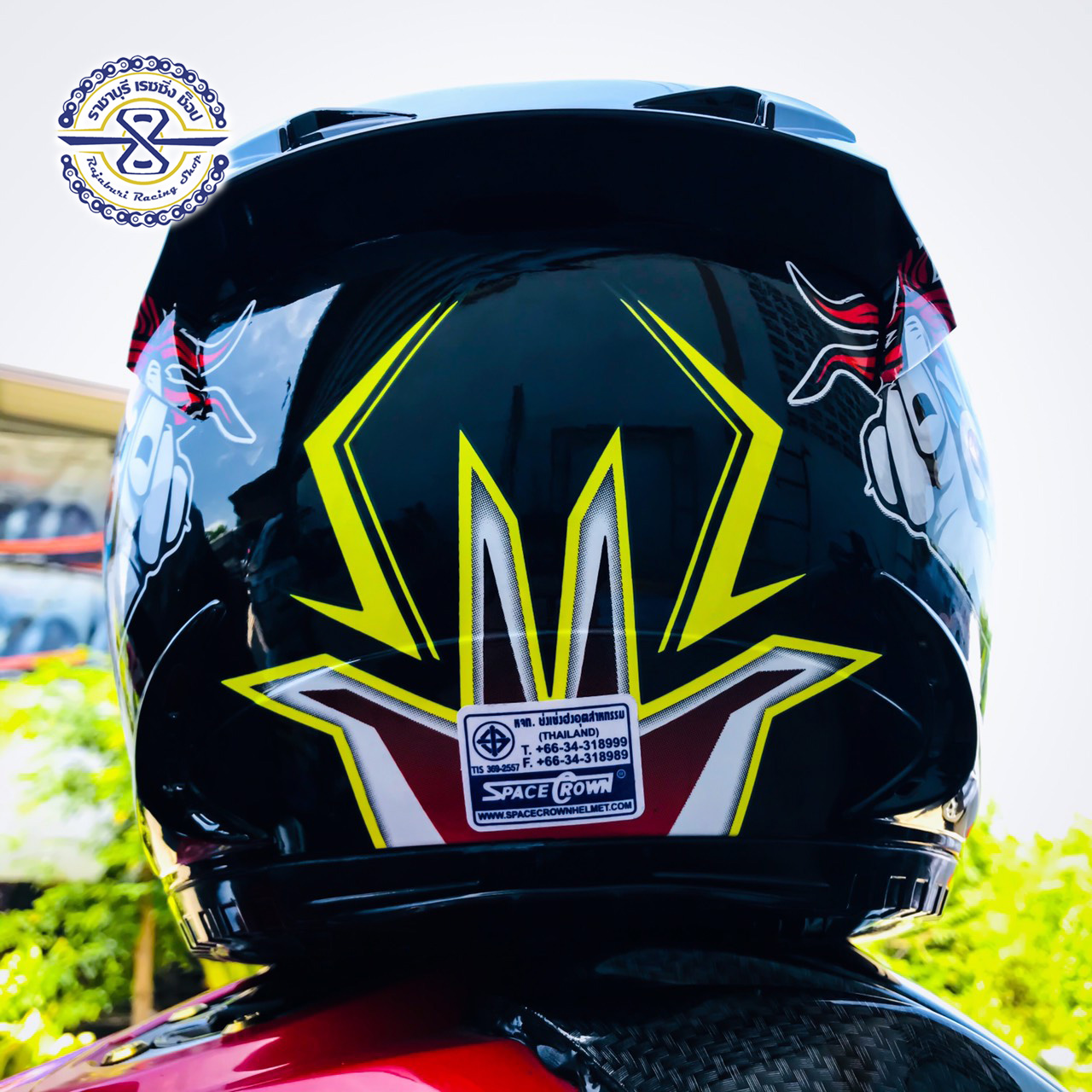 หมวกกันน็อค SPACECROWN FIGHTER ลาย 3 Joker - Rajaburi Racing - ThaiPick