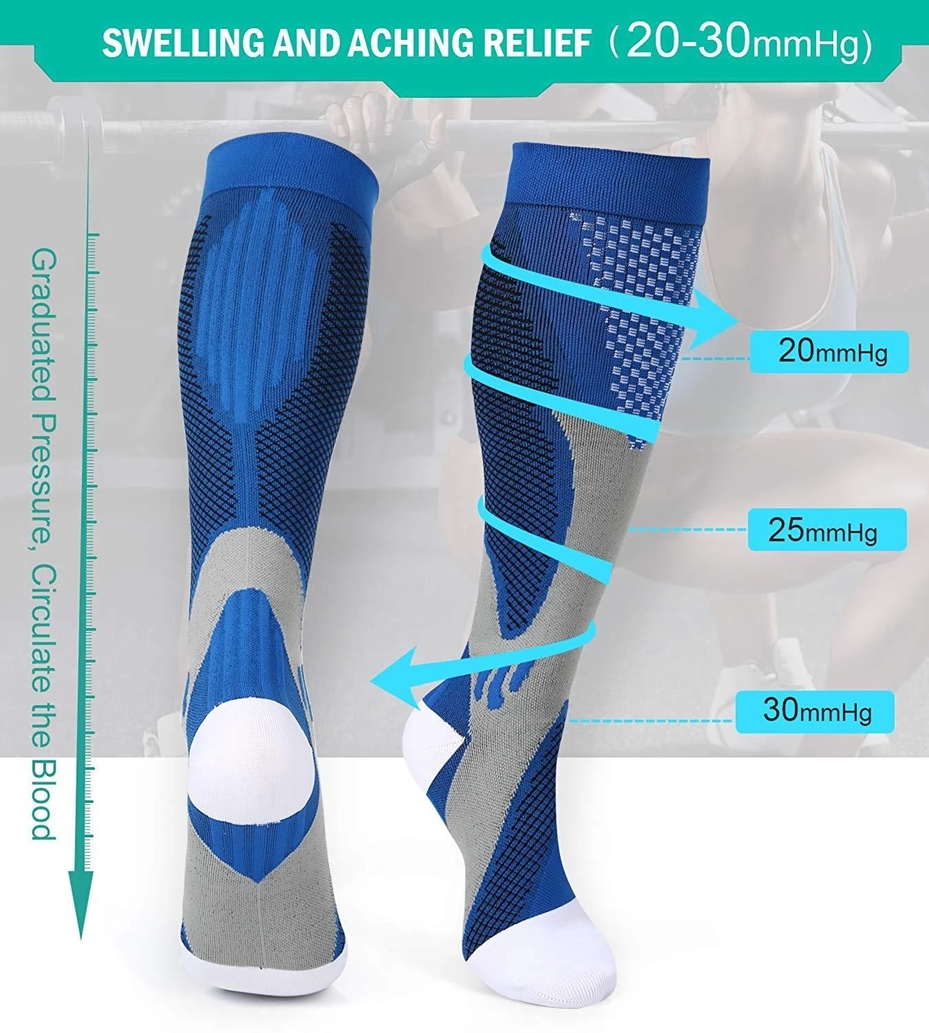 ♀ New Compression Socks Men Women Varicose Veins Socks Football Soccer ...