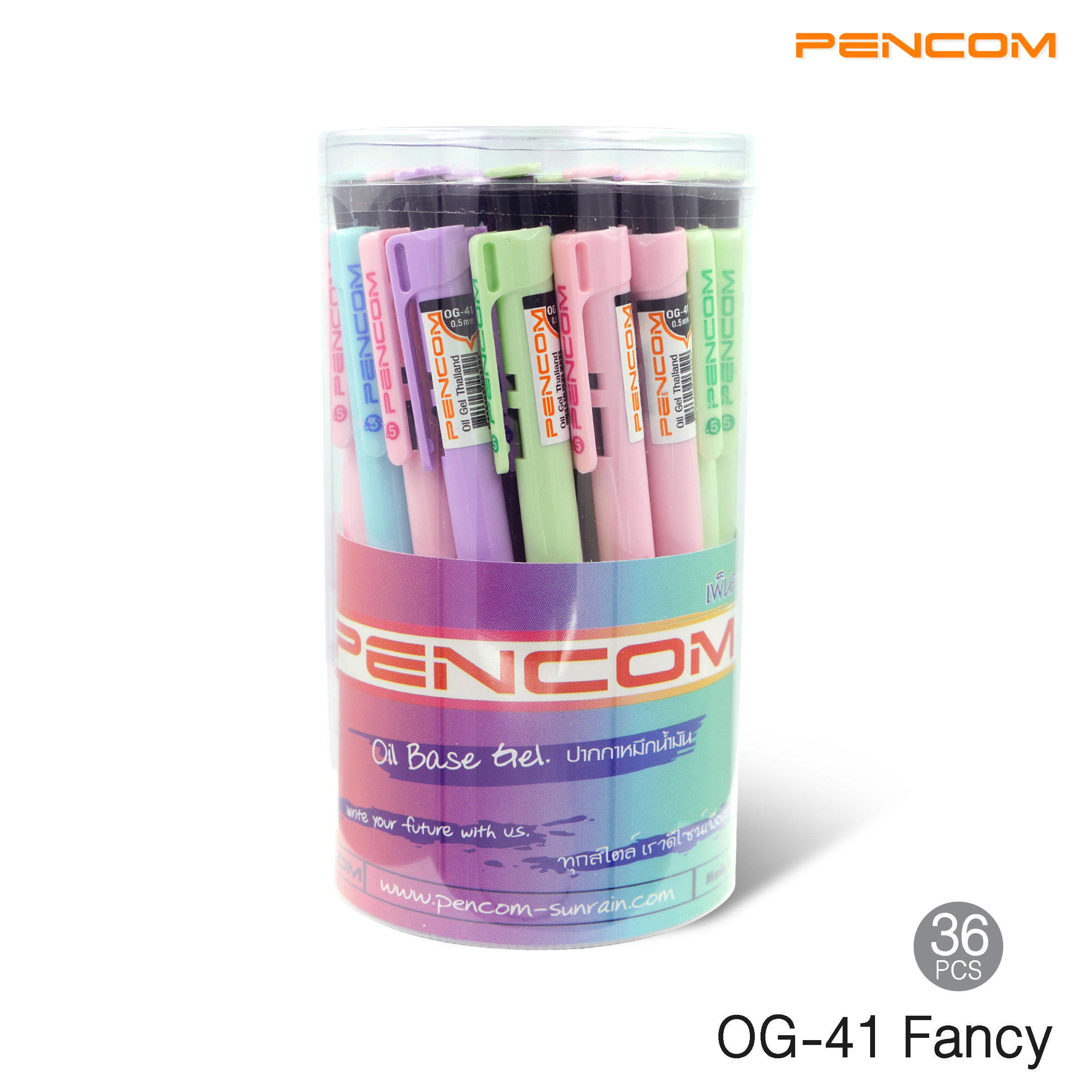 Pencom OG41-FANCY ปากกาหมึกน้ำมันแบบกดหมึกน้ำเงิน - Pencom_stationery - ThaiPick