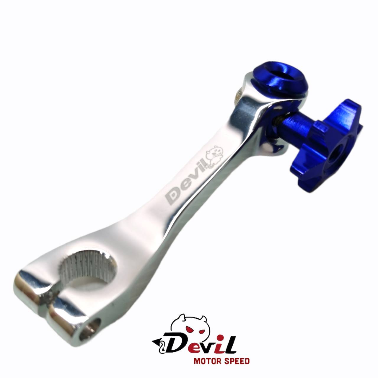 มือลิง CNC แบรนด์ Devil //เดวิล//ทูโทน//หัวแฉก หัวดาว// สีเงิน + หมุดน้ำเงิน - Devil Motor Speed ...