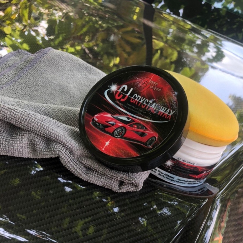 ผลิตภัณฑ์บำรุงรักษารถ ครีมเคลือบแก้ว & น้ำยาทายาง CJ CRYSTAL WAX แถมผ้า ...