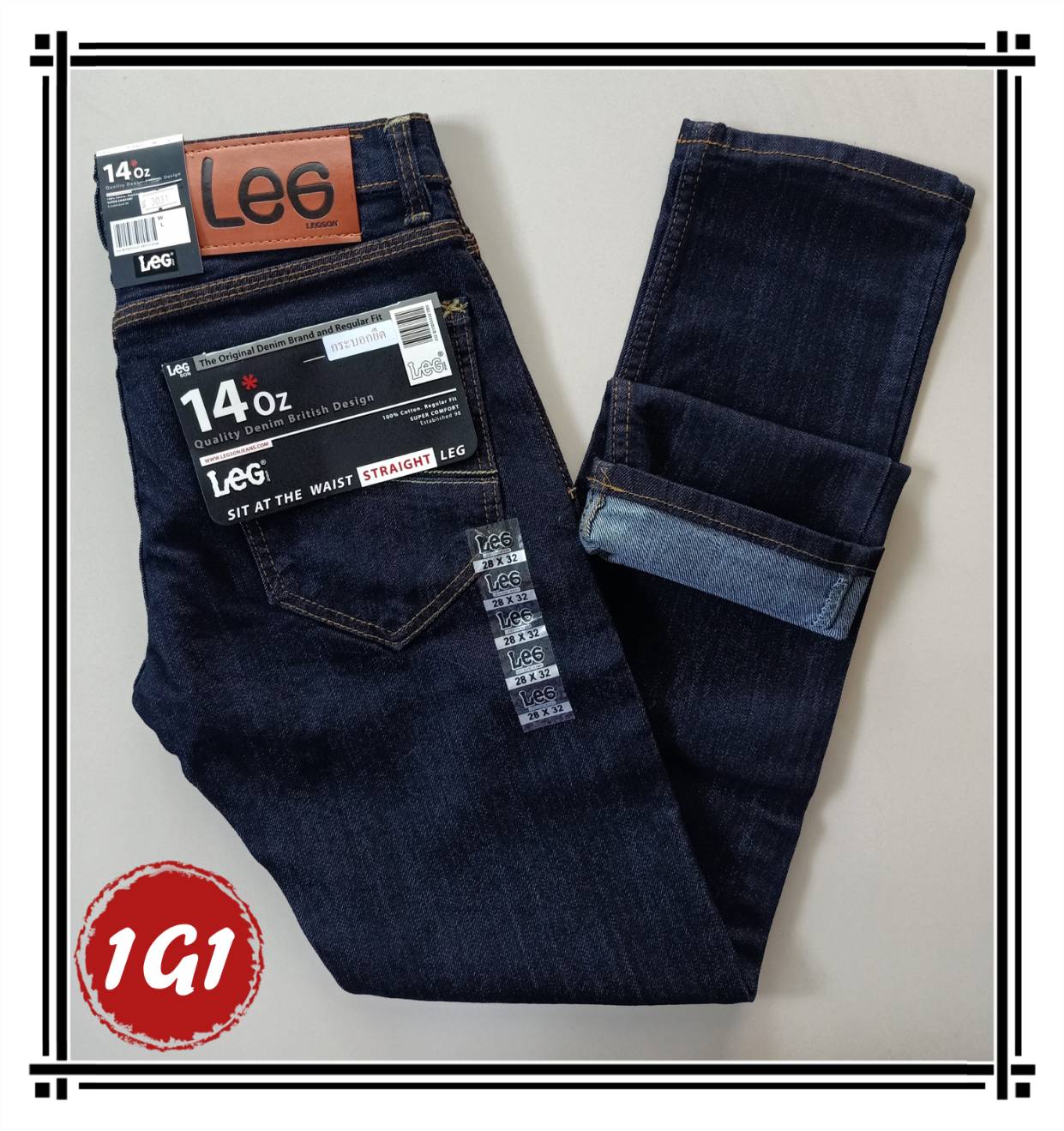 กางเกงยีนส์ยืด ทรงกระบอกเล็ก ผ้า14oz 3031 Size 28-29-30-31-32-34-36 ...