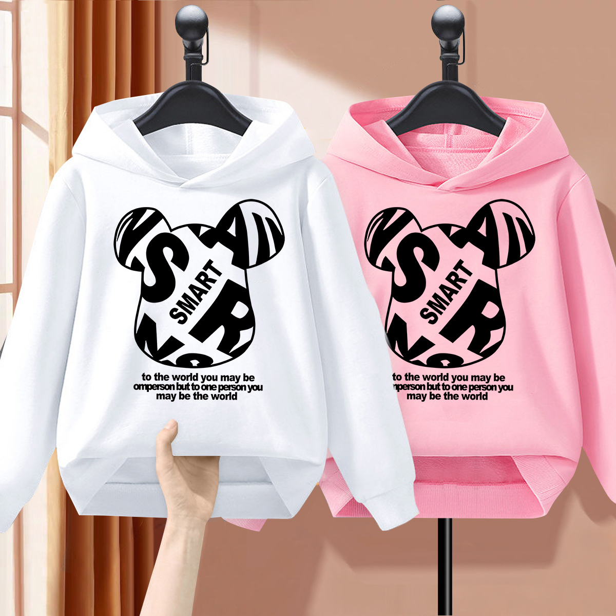 E377เสื้อกันหนาวเด็กสไตส์เกาหลี สกรีนลายการ์ตูนน่ารักใส่ได้ทั้งหญิงและ ...