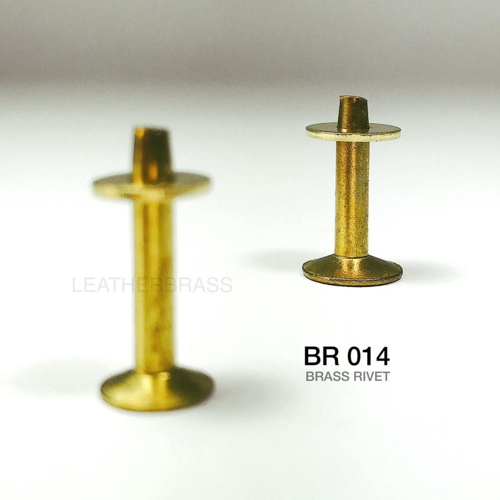 BR014 รีเวท Rivet Brass อะไหล่สำหรับงานกระเป๋าหรือ แพ็คบรรจุ25ชิ้น เนื้อทองเหลืองแท้ ...