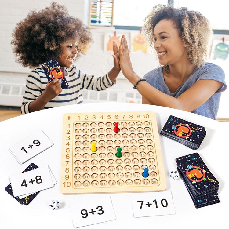 Wooden Math Multiplication Board Multiplication Table Game Fidgets Math ...
