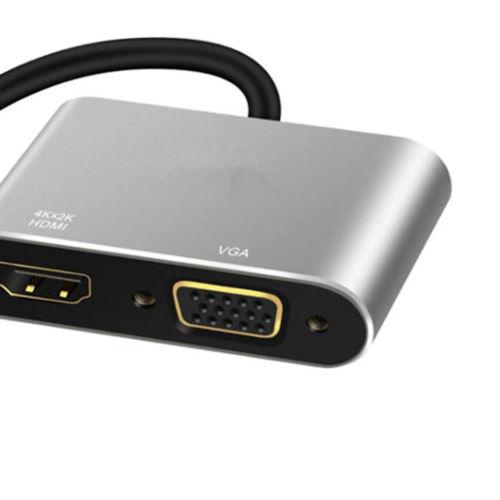 Type C To HDMI VGA Adapter 1080p USB C To HDMI 4Kx2K VGA Cable External ...