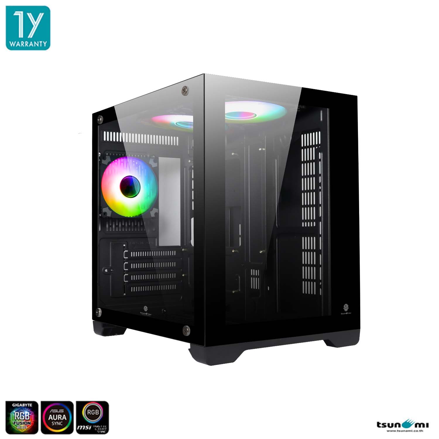 ชุดคอมโบ 2in1 Tsunami Mini Vision ARGB M-ATX Gaming Case DIAMOND-240 ...