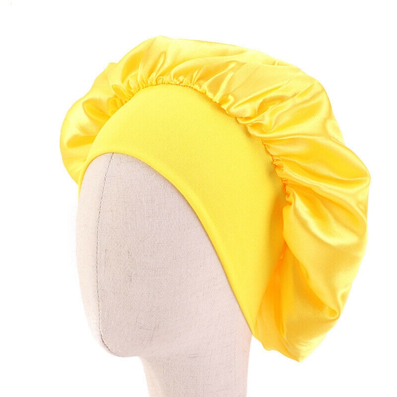 Satin Night Sleep Cap Kids Girls Turban Wide Band Elastic Headwear ...
