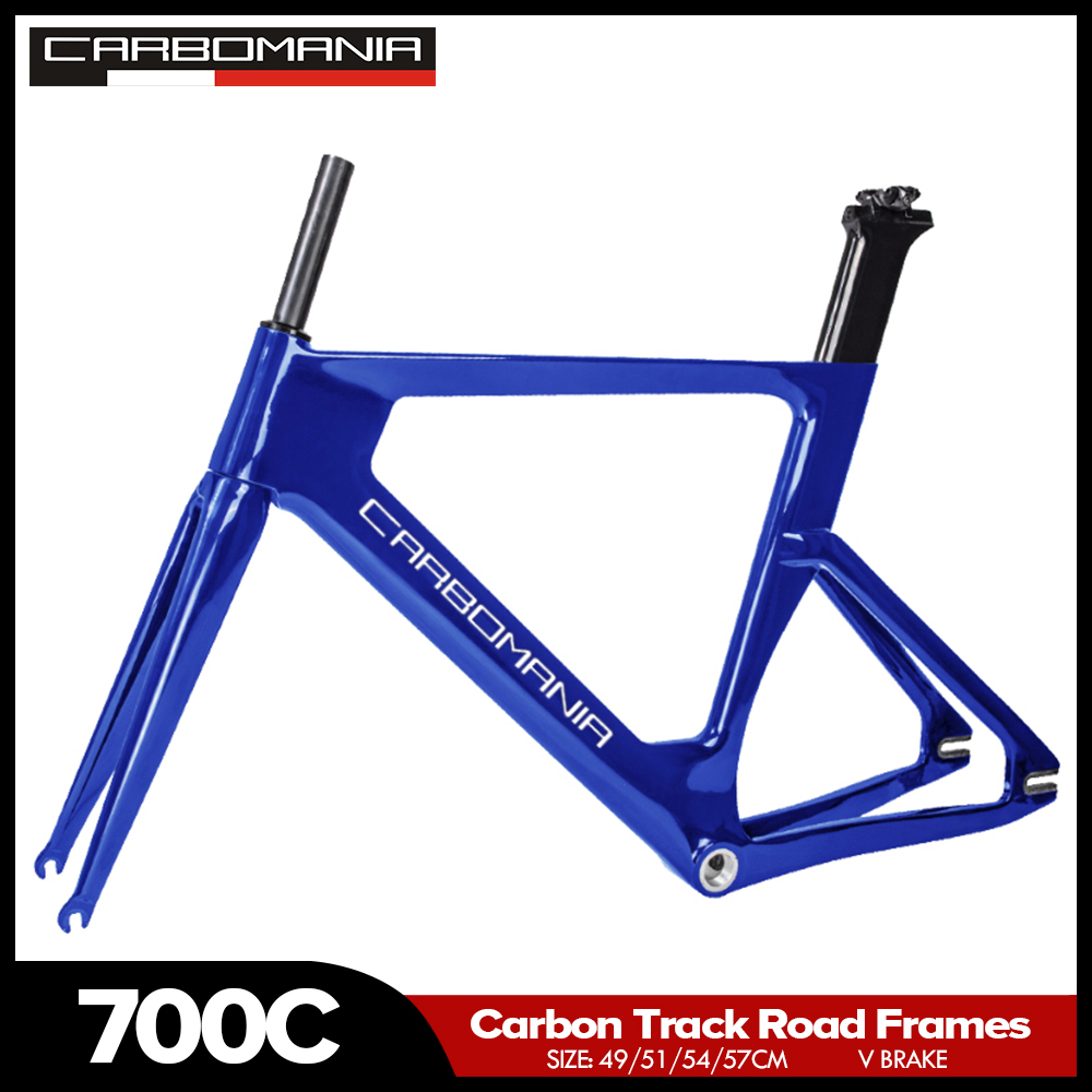 คาร์บอน กรอบ Track Bike Frameset 700c Carbon Frame Carbon Fork V Brake 49/51/54/57cm Muscle ...