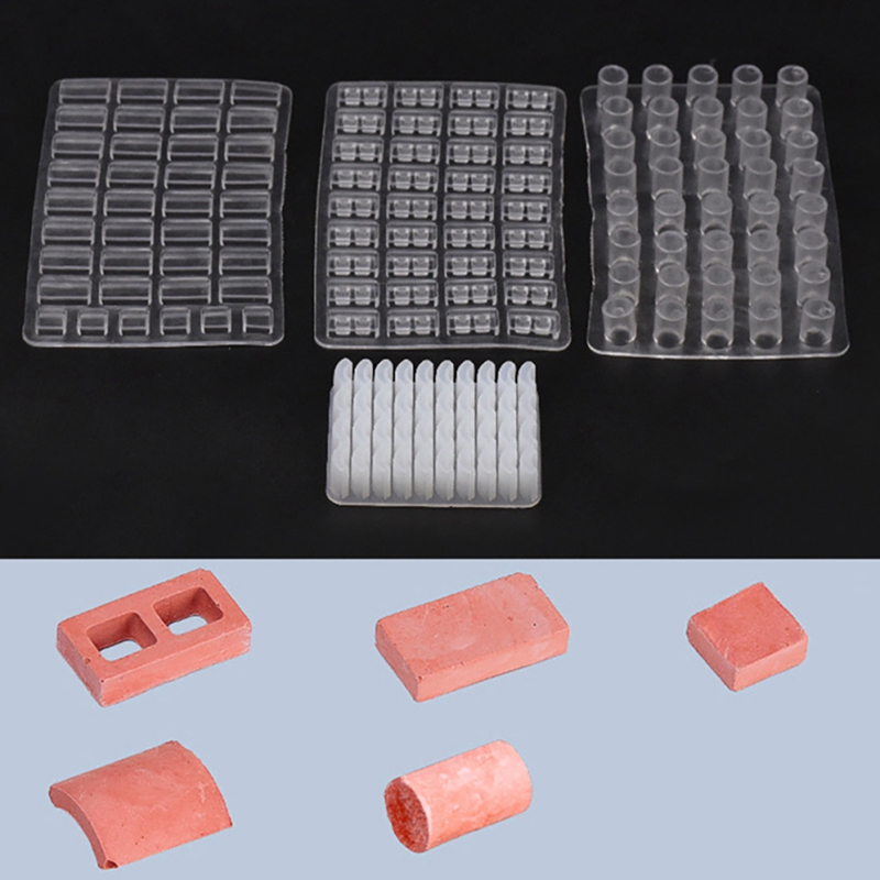 1/16 Scale Miniature Model Bricks Mould,4 Pack Simulation Brick Molds ...