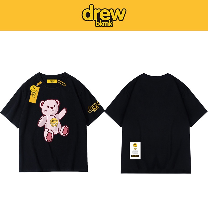 เสื้อยืดแขนสั้นพิมพ์ลายหมี Drew Bear แขนสั้นสไตล์ยุโรปและอเมริกัน ...