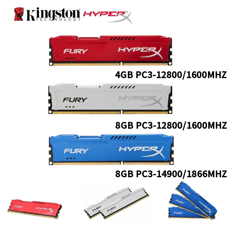 Kingston HyperX FURY Desktop RAM DDR3 4GB 8GB 1600MHZ 1866MHZ Desktop Memory DIMM RAM - Double ...
