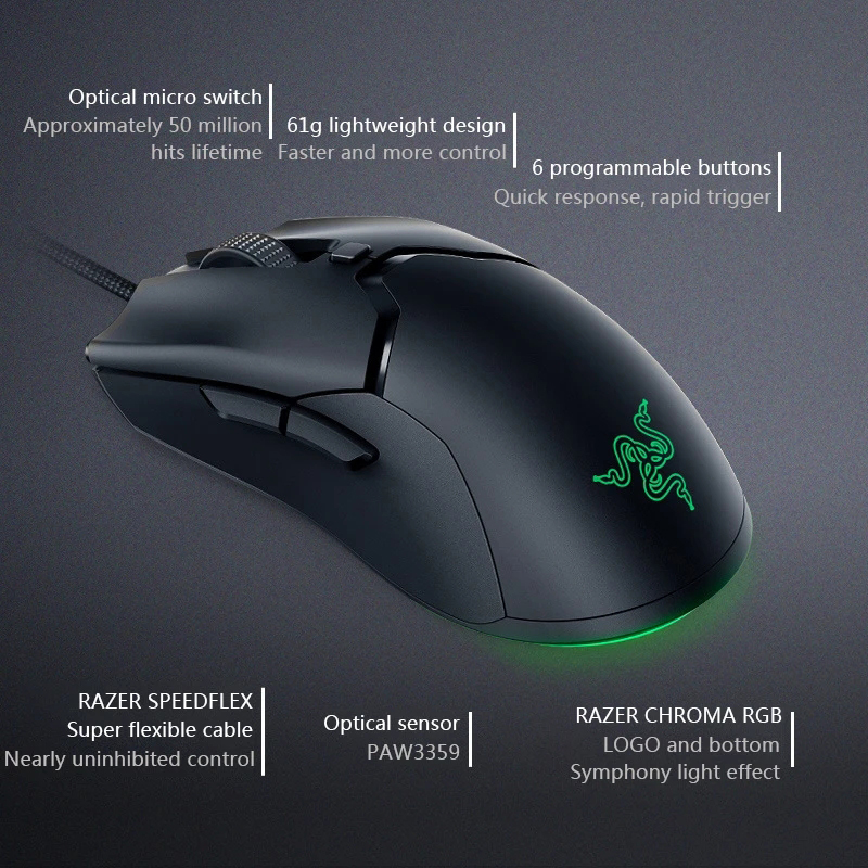 เม้าส์สำหรับเล่นเกมส์Razer Viper Mini Gaming Mouse 61g Ultra ...