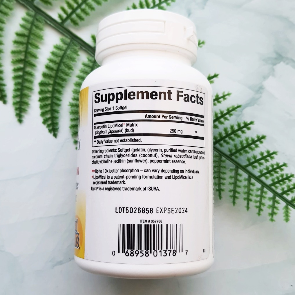 เควอซิทิน Quercetin LipoMicel Matrix 60 Liquid Softgels - Natural ...