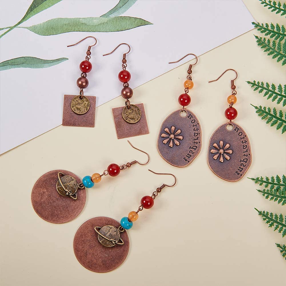 1 Box DIY 8 Pairs Blank Stamping Tag Dangle Earring Jewelry Making ...