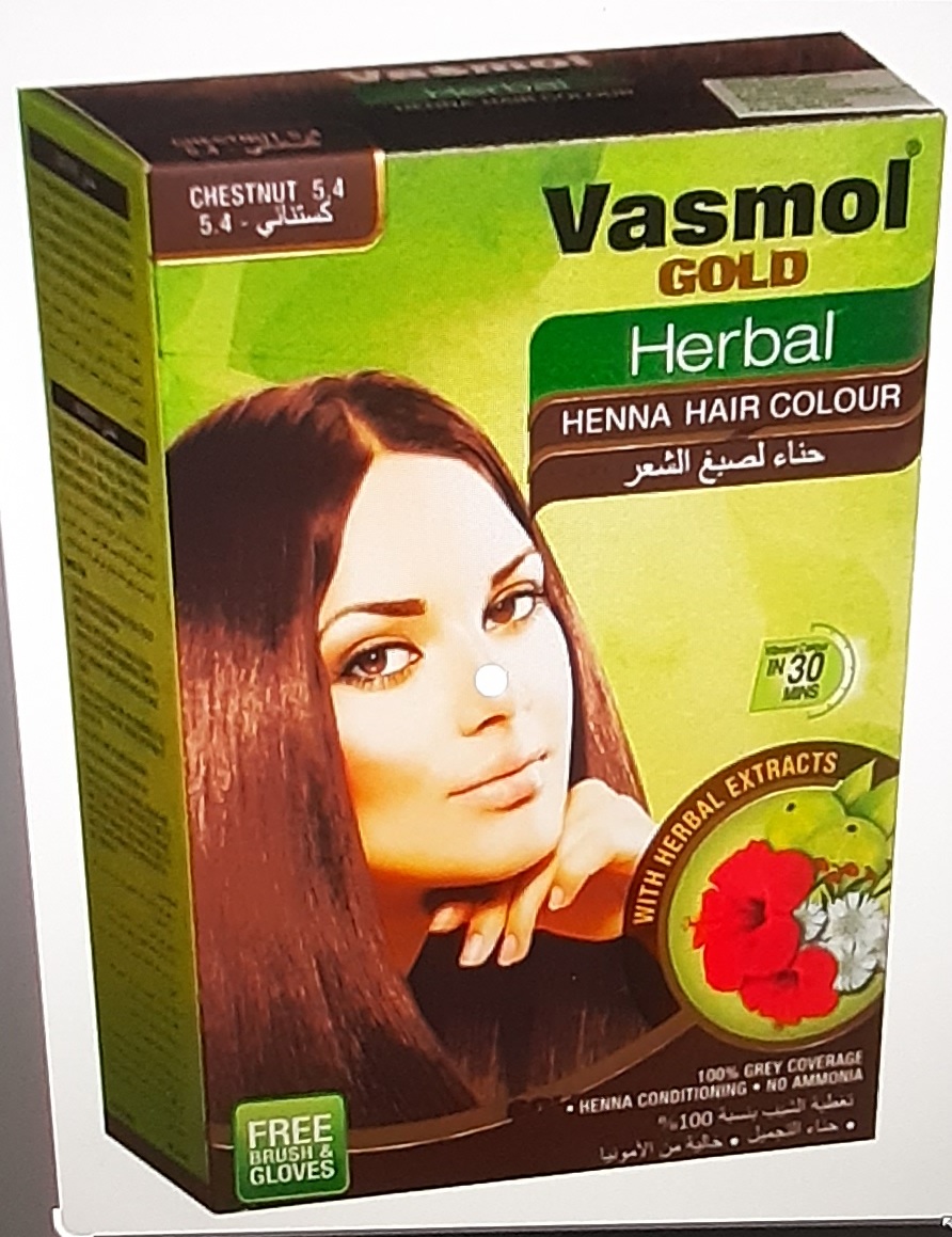 เฮนน่า Vasmol Gold Herbal Henna Hair Color สีดำ สีน้ำตาลเข้ม สีน้ำตาล ...