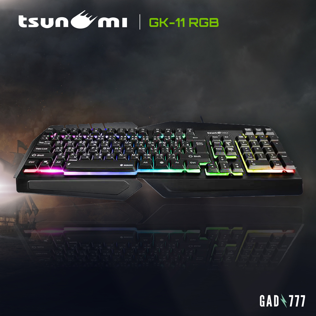 คีย์บอร์ดเกมมิ่ง Tsunami Gaming Keyboard MK-61 Graphite Gray - TRUE ...
