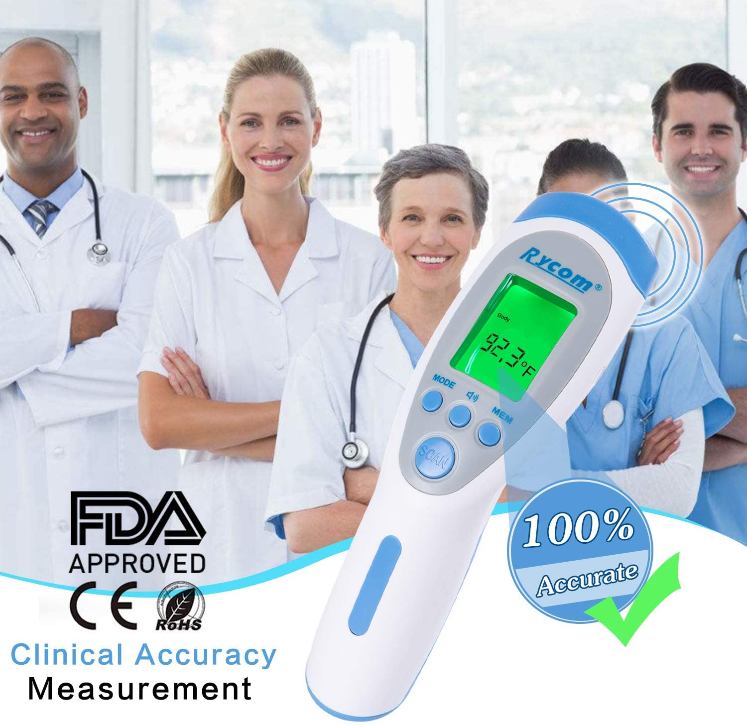 Rycom เทอร์โมมิเตอร์วัดอุณหภูมิร่างกาย เมนูอังกฤษ English Version ...