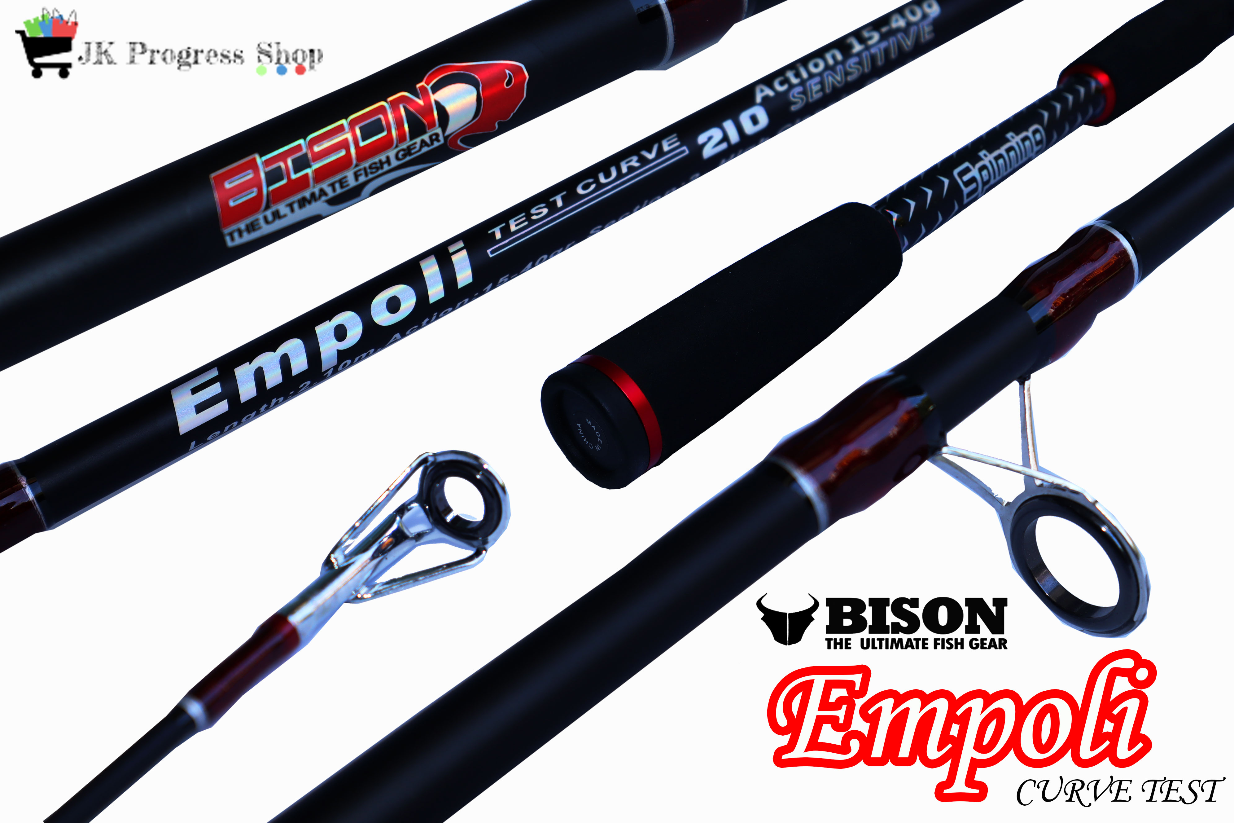 คันสปิน Bison Empoli Lure wt. 15-40 G. เหมาะสำหรับตีทั้ง หน้าดิน และ เหยื่อปลอม กบกระโดด กบยาง ...