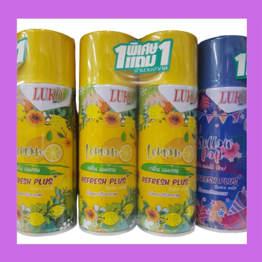 ลูโก้ LUKO REFRESH Plusสเปรย์น้ำหอมปรับอากาศ กลิ่นเลม่อน ผสมหัวน้ำหอม ...