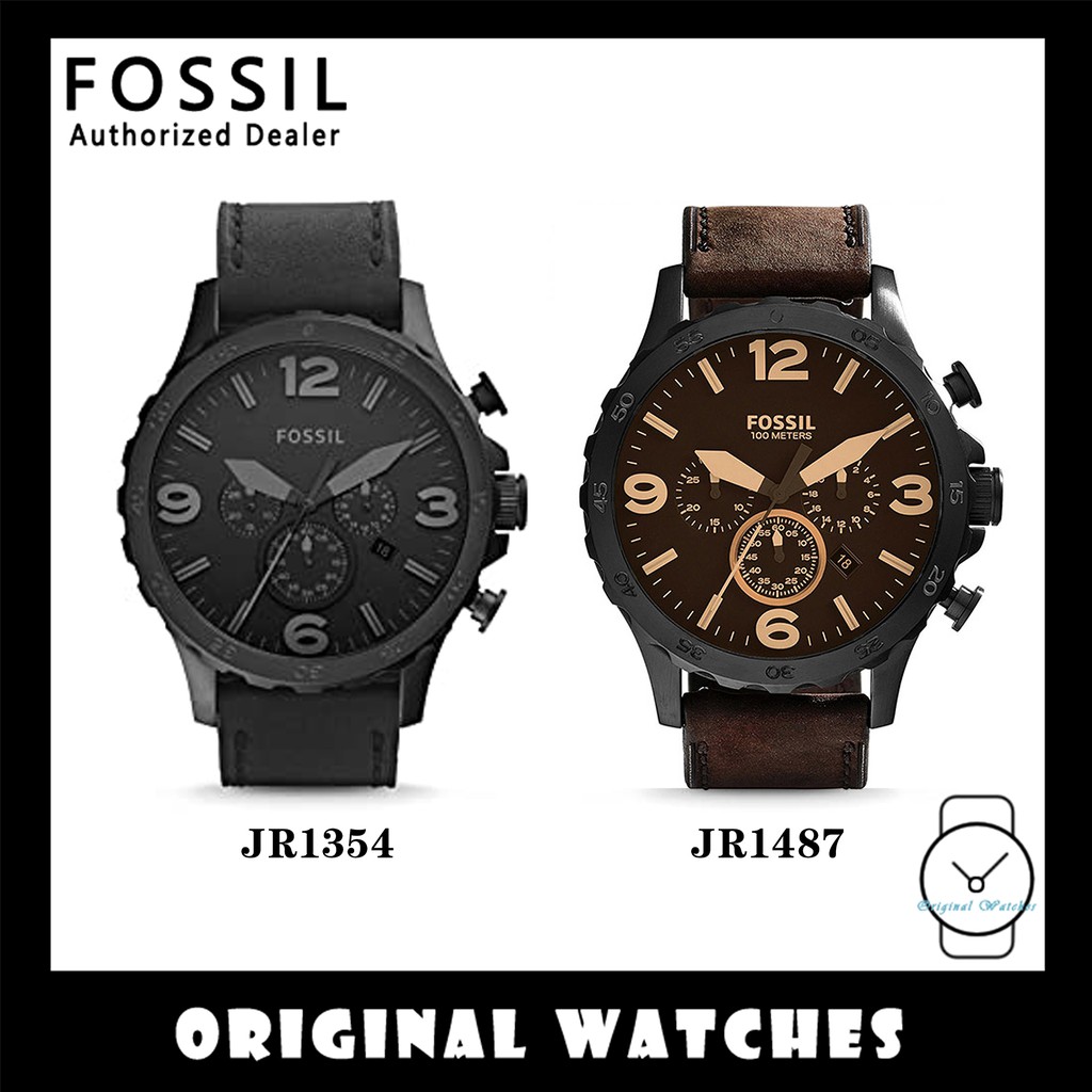 พร้อมสต็อก Original Mid-Size Chronograph Brown Leather Watch 44mm ...