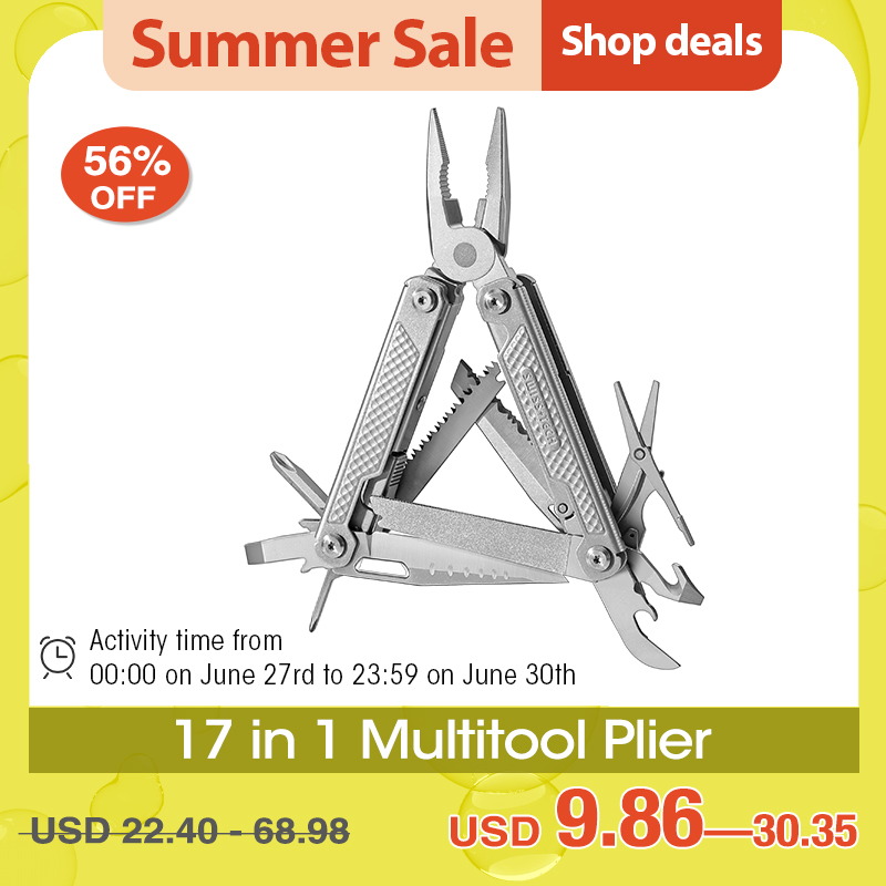 SWISS TECH 17 in 1 Multi Plier Stainless Steel Folding Wire Stripper ...