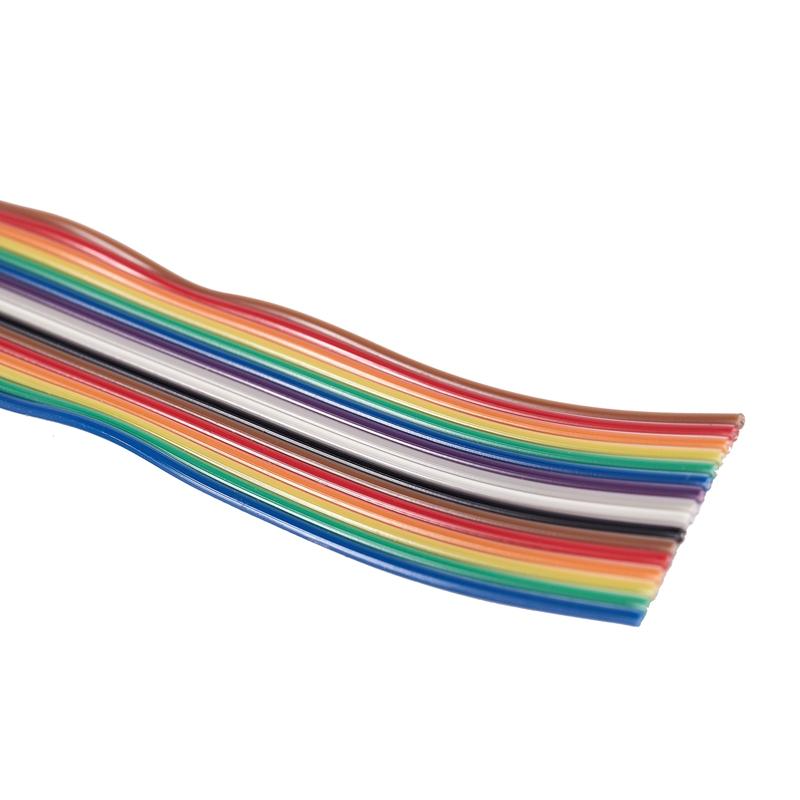 2M 1.27mm Pitch 16 Pin Flat IDC Ribbon Extension Cable Wire - divide ...