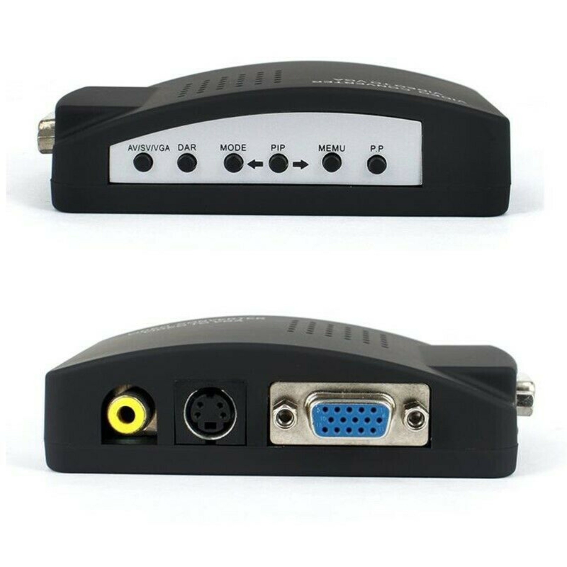Box AV TO VGA Converter AVเหลือง Svideo to VGA (สีดำ) - Xe shop - ThaiPick