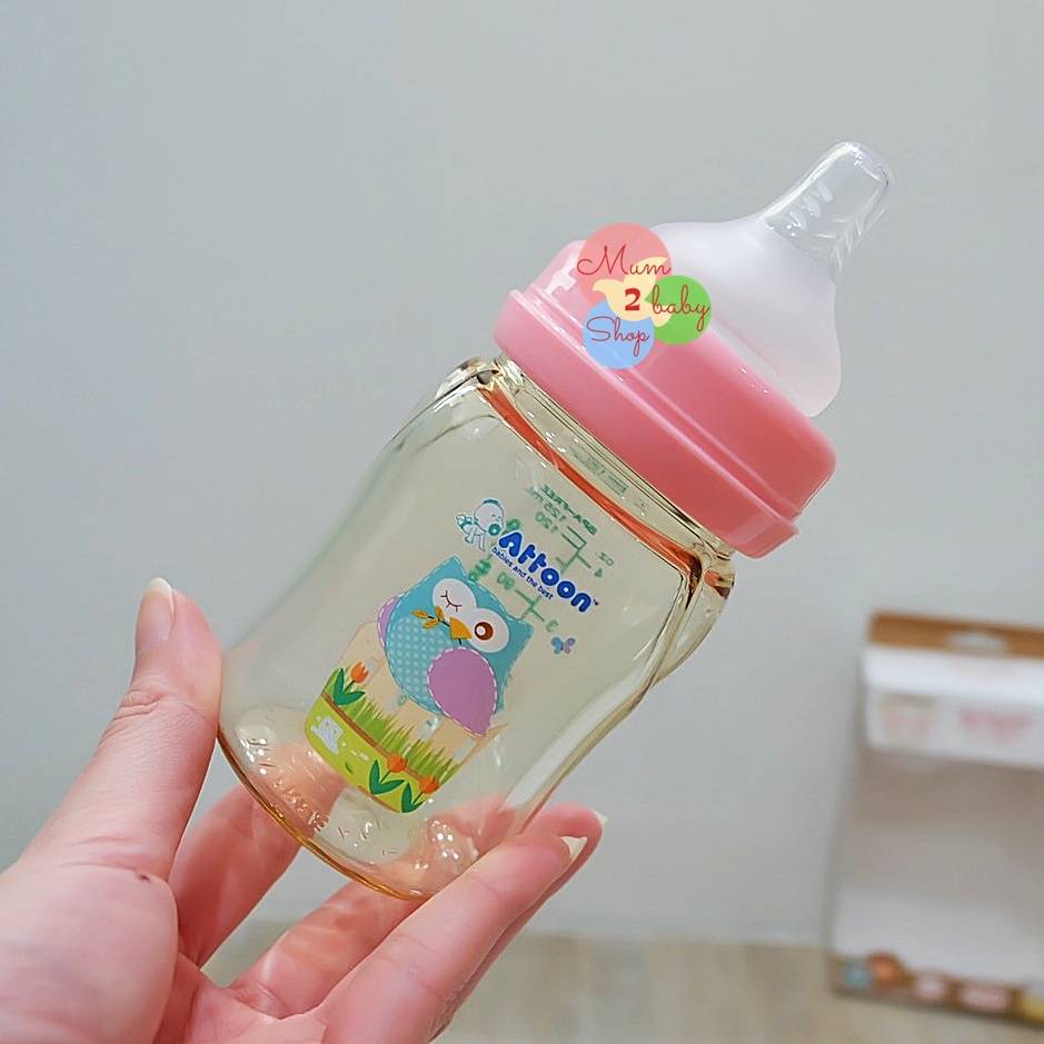 Attoon ขวดนมคอกว้าง ไทรทันสีชา แอทตูน แพคคู่48oz.มาพร้อม จุกนมคุมการไหลด้วยปริมาณรูป้องกันการ ...