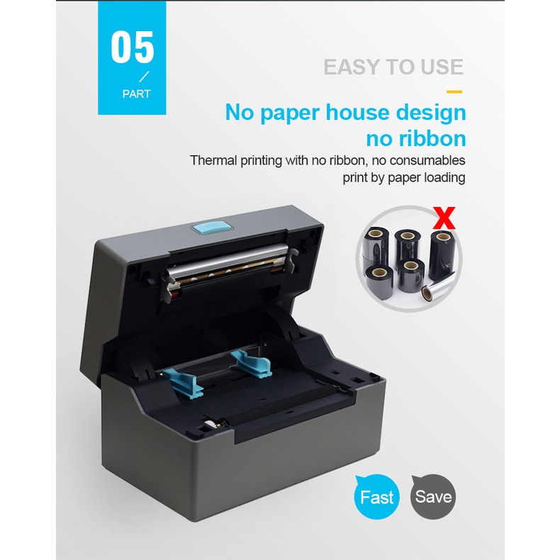 iTCAN iC-9910 เครื่องพิมพ์ฉลากสินค้า บาโค้ด Label Printer ใบปะหน้า shopee ไม่ใช้หมึก เครื่องป ...