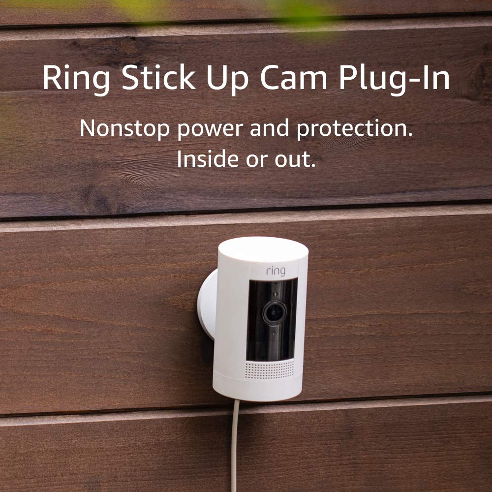 Ring Stick Up Cam Plug-In HD security camera with two-way talk, Works ...