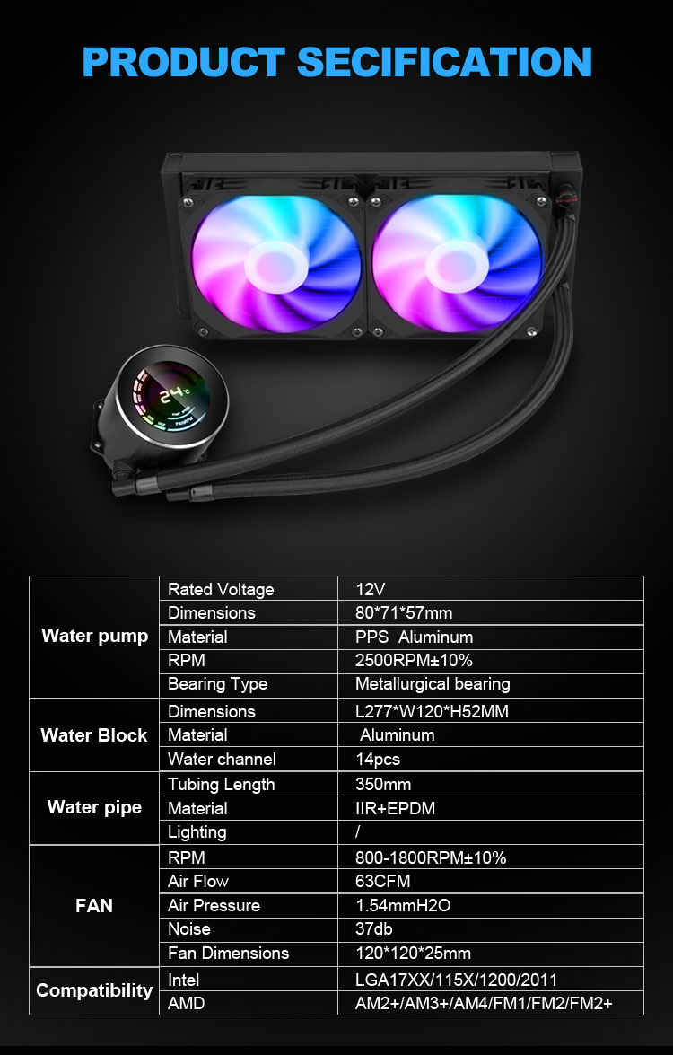 COMZING (รองรับSocket1700) SAMA AIO Liquid Cooler ARGB T240mm ชุดน้ำปิด ...