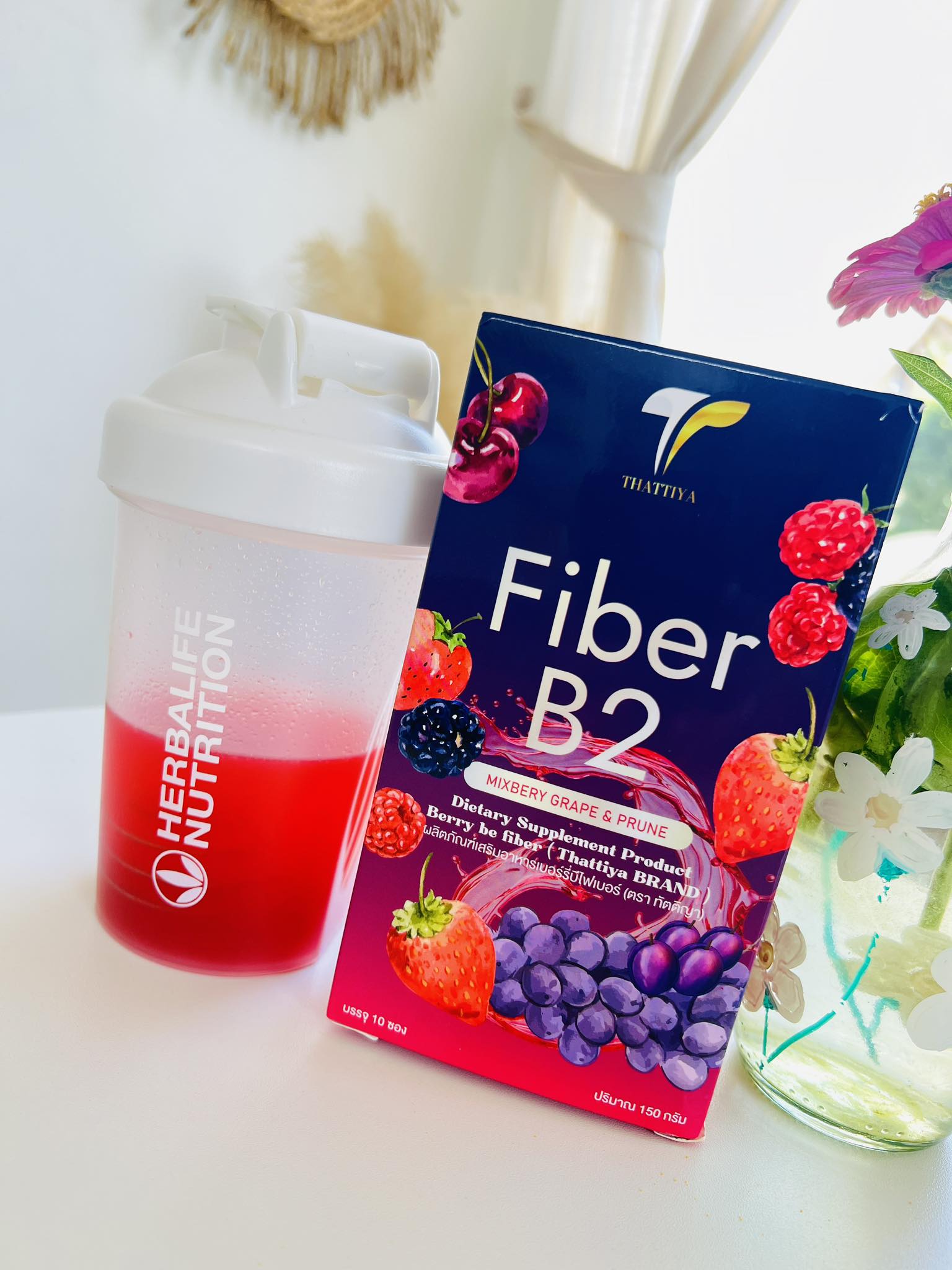 [แถมฟรีแก้วเชค เปิดตัว+รับประกันแท้ 100%] ไฟเบอร์บีทู น้ำชง Fiber B2 ...