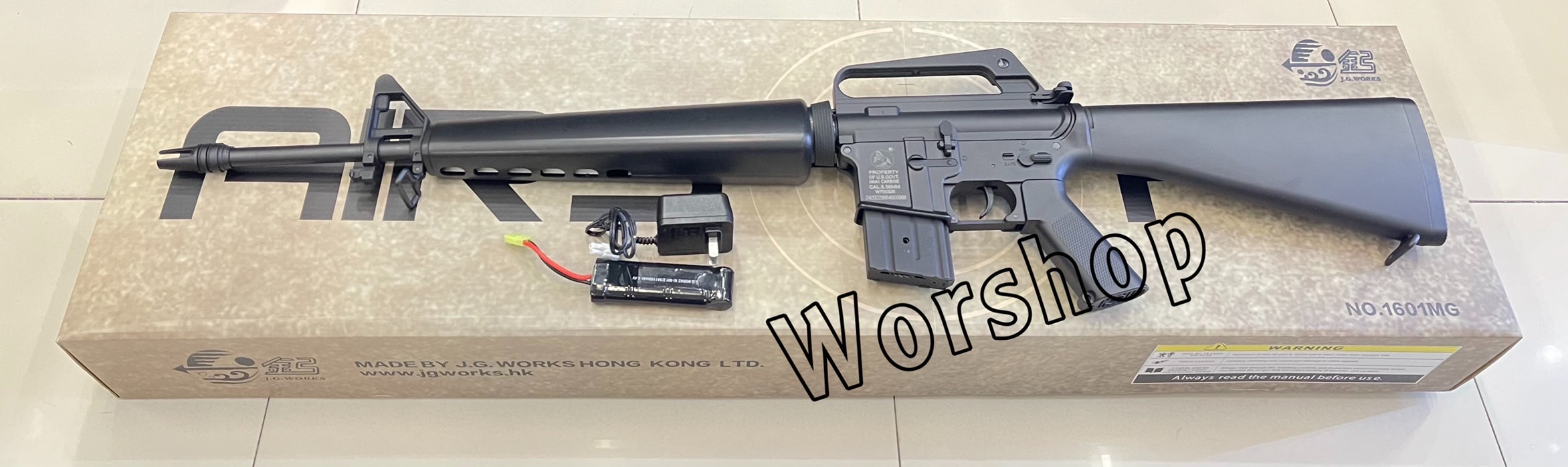 ปืนยาวปืนบีบีกัน รุ่น JG. M16 A1 บอดี้ ABS มาพร้อมแบตเตอรี่+ที่ชารจ์ ...