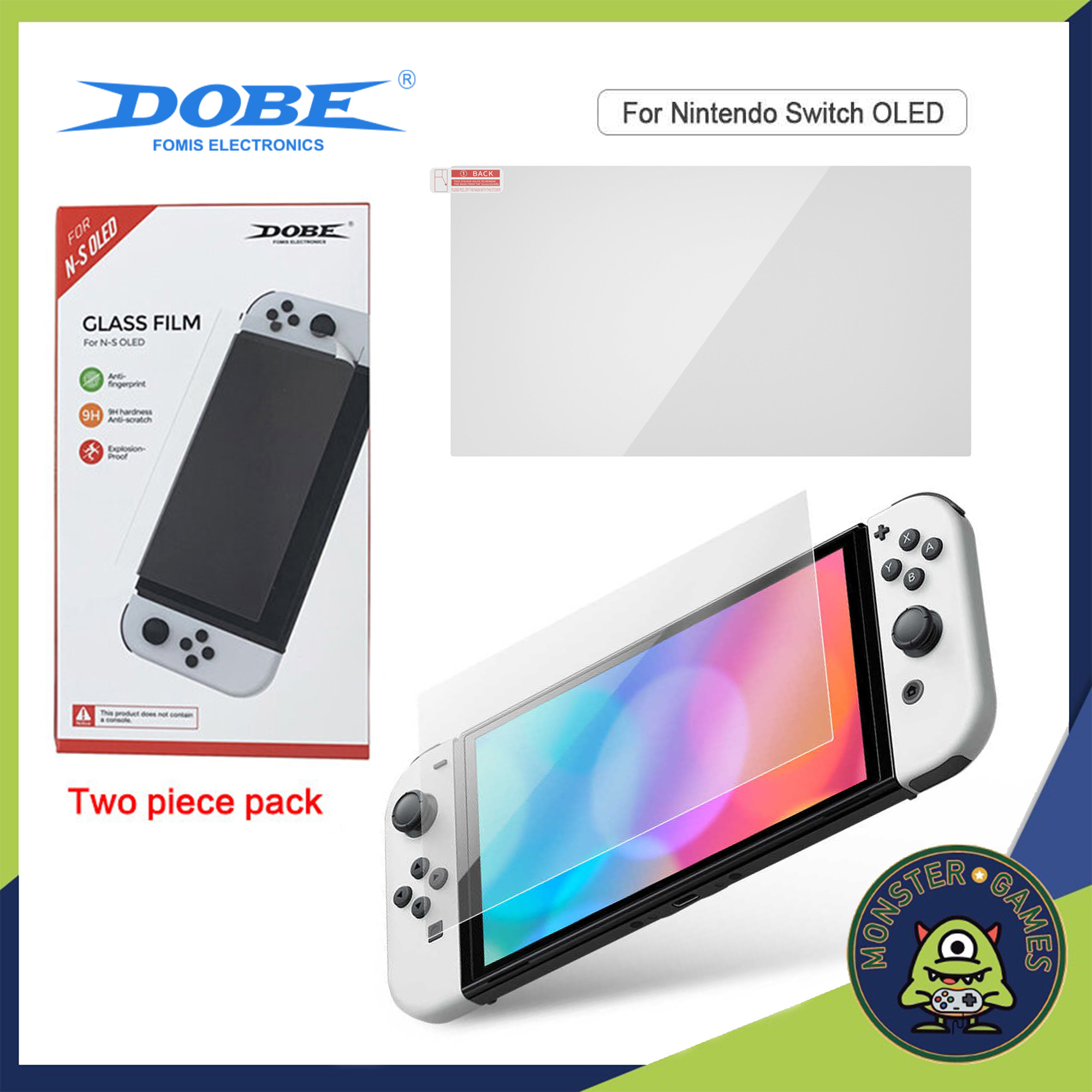 DOBE Glass Film for Nintendo Switch OLED มีกันรอย 2 อัน (กันรอยกระจก Nintendo Switch OLED)(กัน ...