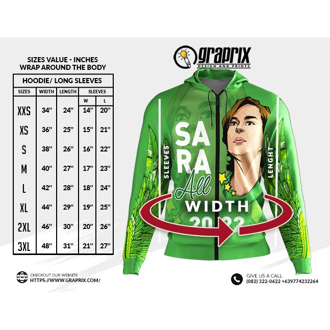 SARA ALL Hoodie Zipper Jacket with Pocket Full Sublimation UHds ...