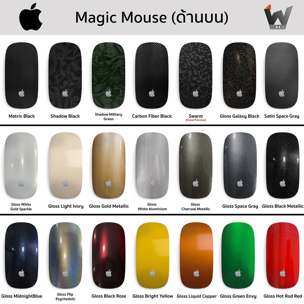 ฟิล์มรอบตัว Magic mouse เม้าท์ apple รุ่น 1 และ 2 - HelloTeam - ThaiPick