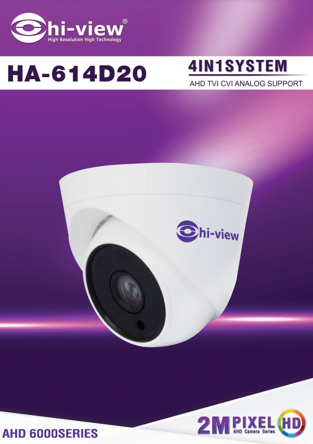 Hi-view ชุดกล้องวงจรปิด 2MP 4จุด รุ่น HA-614D20 (4ตัว) + DVR 4Ch. รุ่น ...