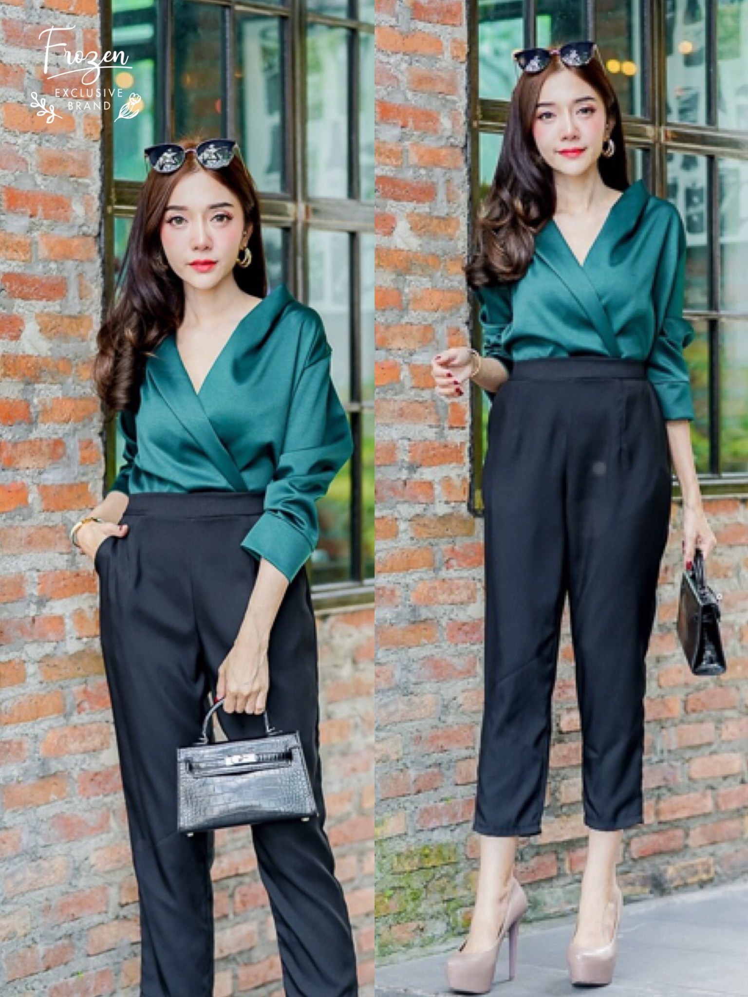 Aya-shop เสื้อผ้าผู้หญิง Set 2 ชิ้น สีเขียว พร้อมส่ง | Lazada.co.th