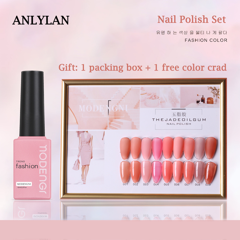New Pink Gel Set 9 Color Series UV Lacquer Varnish Nail Set For Art ...