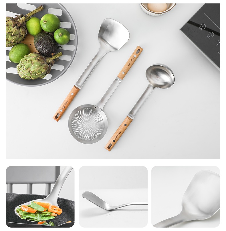 [ทักแชทรับคูปองส่วนลด]Namiko x Taste Plus Ladle กระบวยสเตนเลสด้ามไม้ ...
