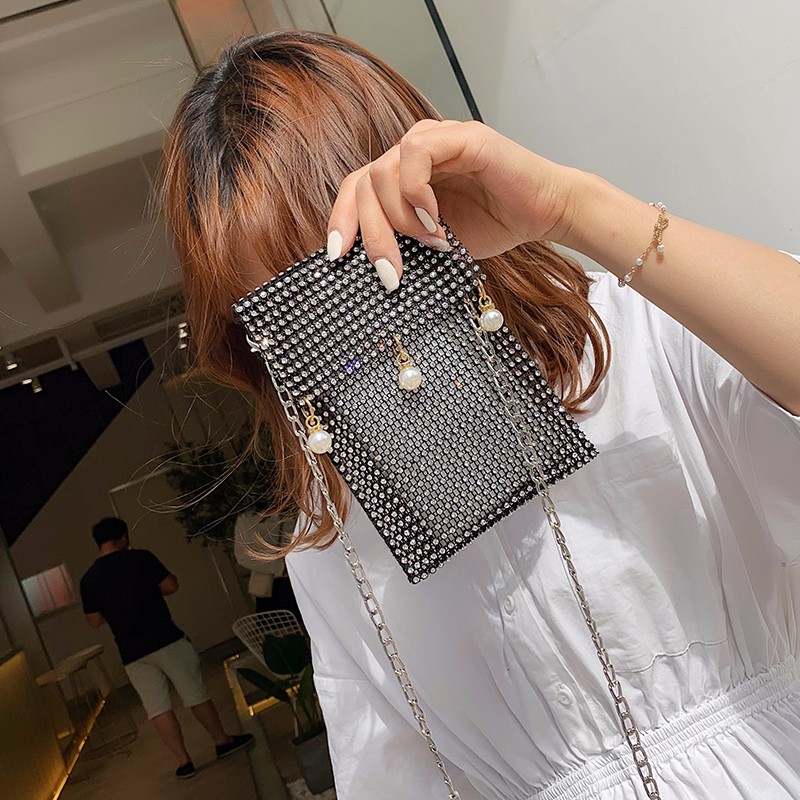 GUCSELECTED(B1023) -กระเป๋าสะพายข้างวิ้งๆมุกห้อยเก๋ๆ กระเป๋าสะพายข้างผู้หญิงกระเป๋าแฟชั่น ...