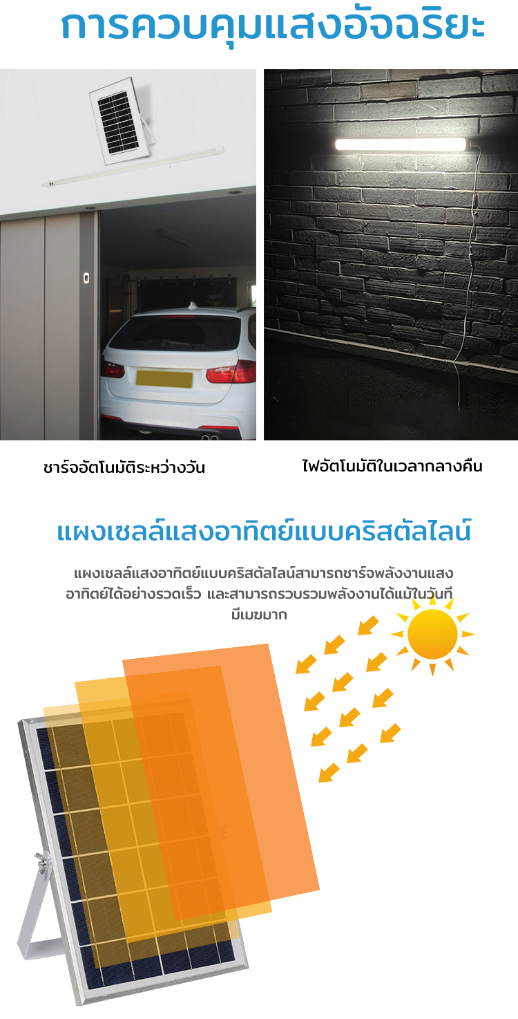 หลอดไฟ led สายต่อยาว 5 เมตร ปรับได้ 3 สี 0ค่าไฟ ไฟภายนอกอาคารสว่าง ใช้ ...