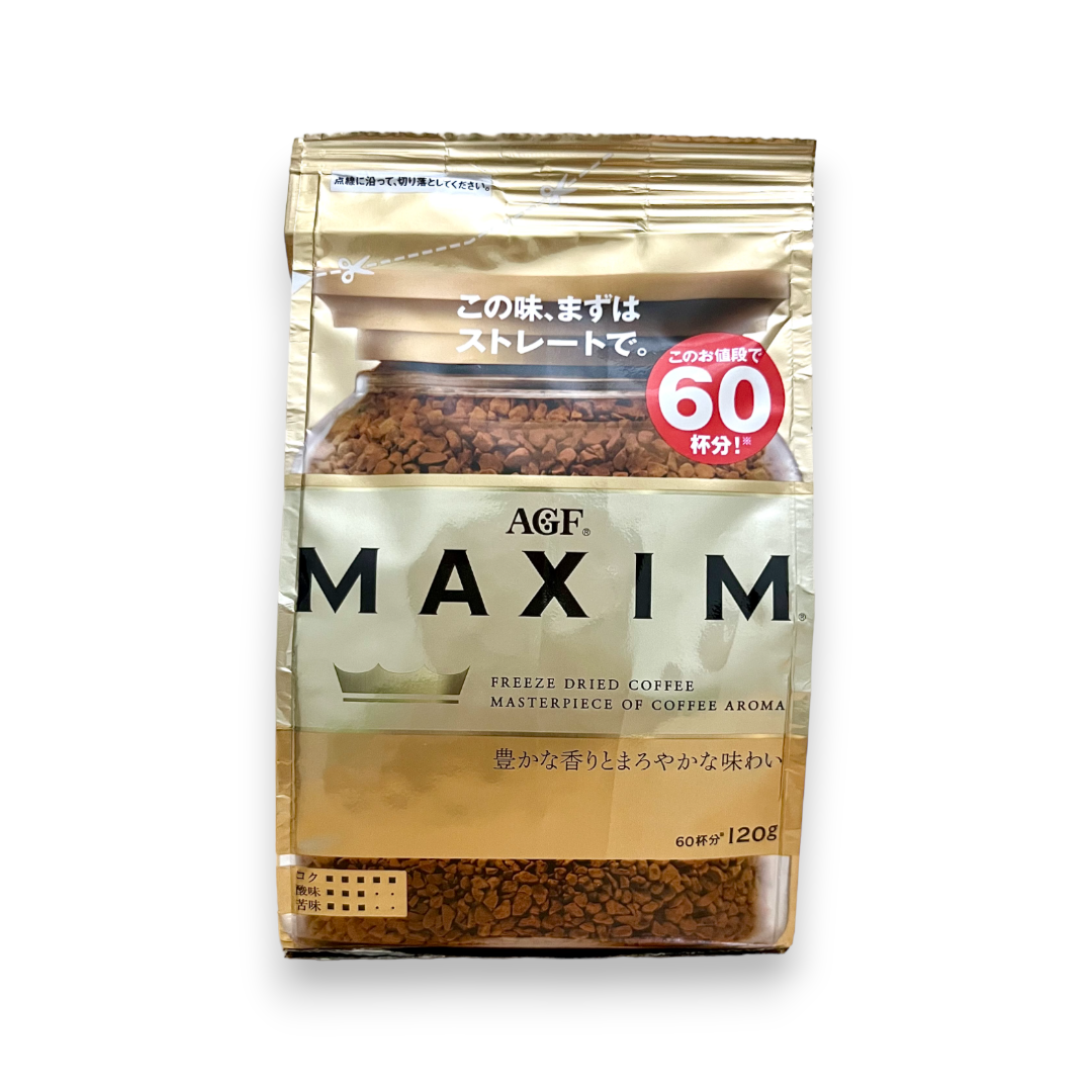 แท้ญี่ปุ่น กาแฟ maxim AGF Maxim aroma select สีทองแบบถุงเติม รีฟิล ขนาด 120g กาแฟแม็กซิมสีทอง ...