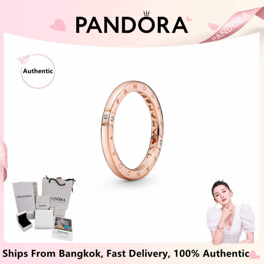 ของแท้ 100 Pandora Rose ring แหวนรูปหัวใจ โลโก้ดอกกุหลาบ189482C01 ...