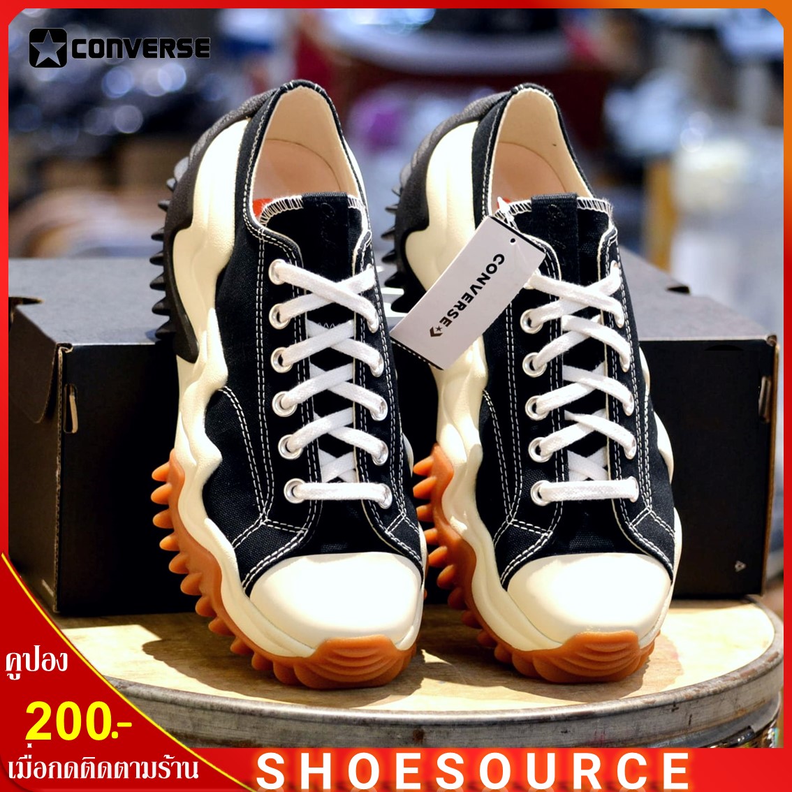 [[ ลิขสิทธิ์แท้ ]] Converse Run Star Motion Canvas Platform - Black ...