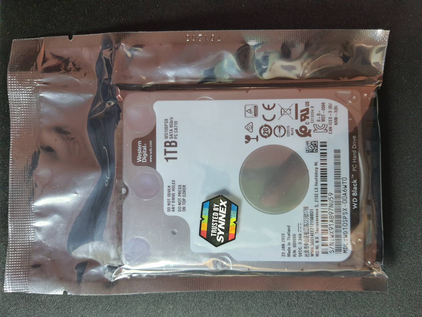 1 TB HDD 2.5 (ฮาร์ดดิสก์ 2.5) WD BLACK 7200RPM SATA3 (WD10JPLX) Warranty 5YEARS - detect - ThaiPick